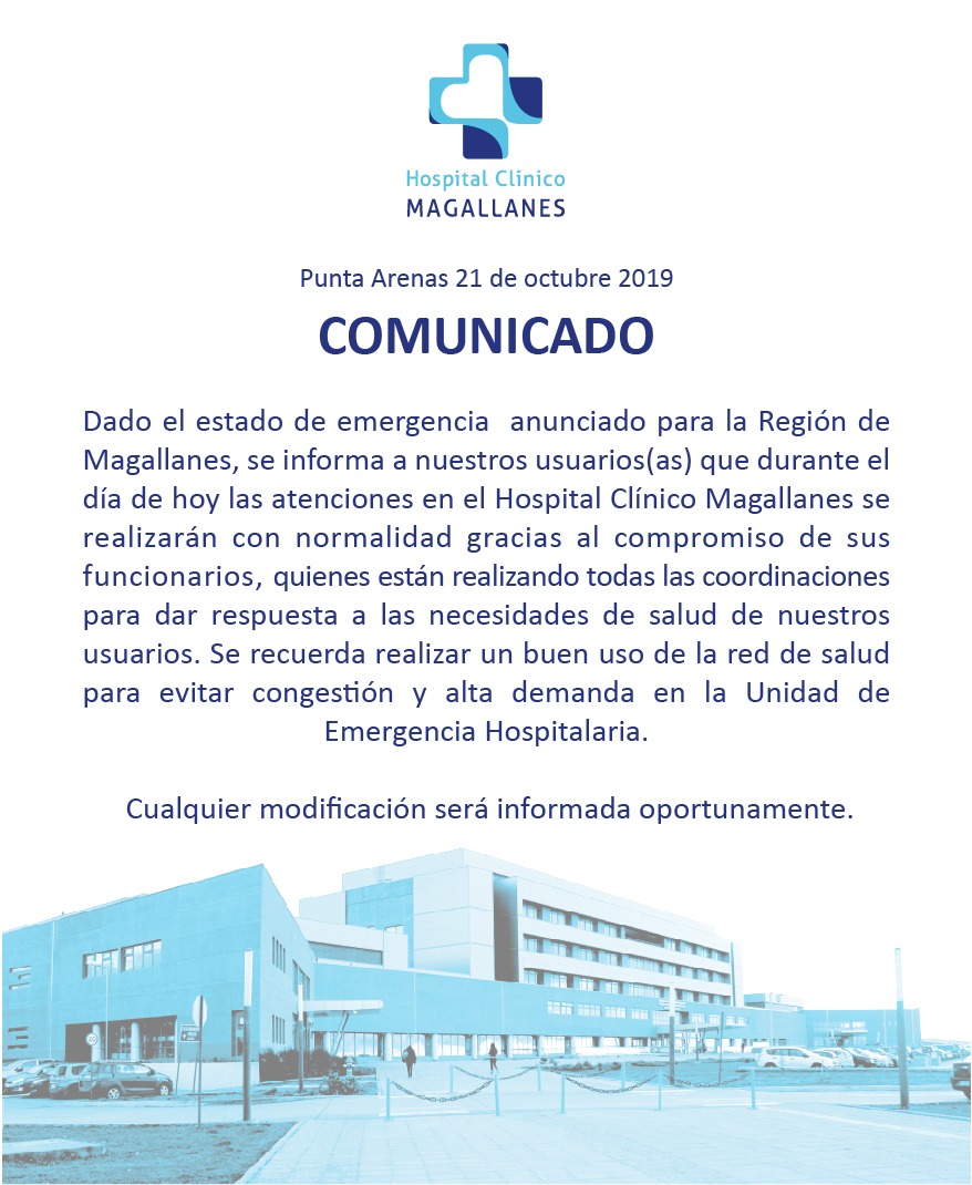 COMUNICADO - Hospital Clínico Magallanes